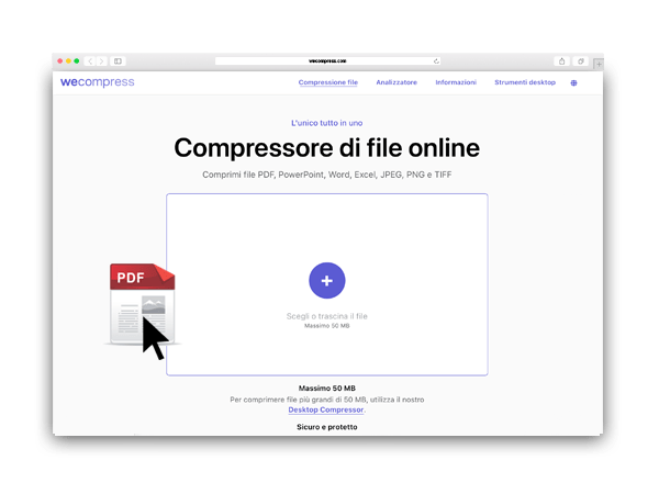 Compressore File — Comprimi documenti e immagini online gratis